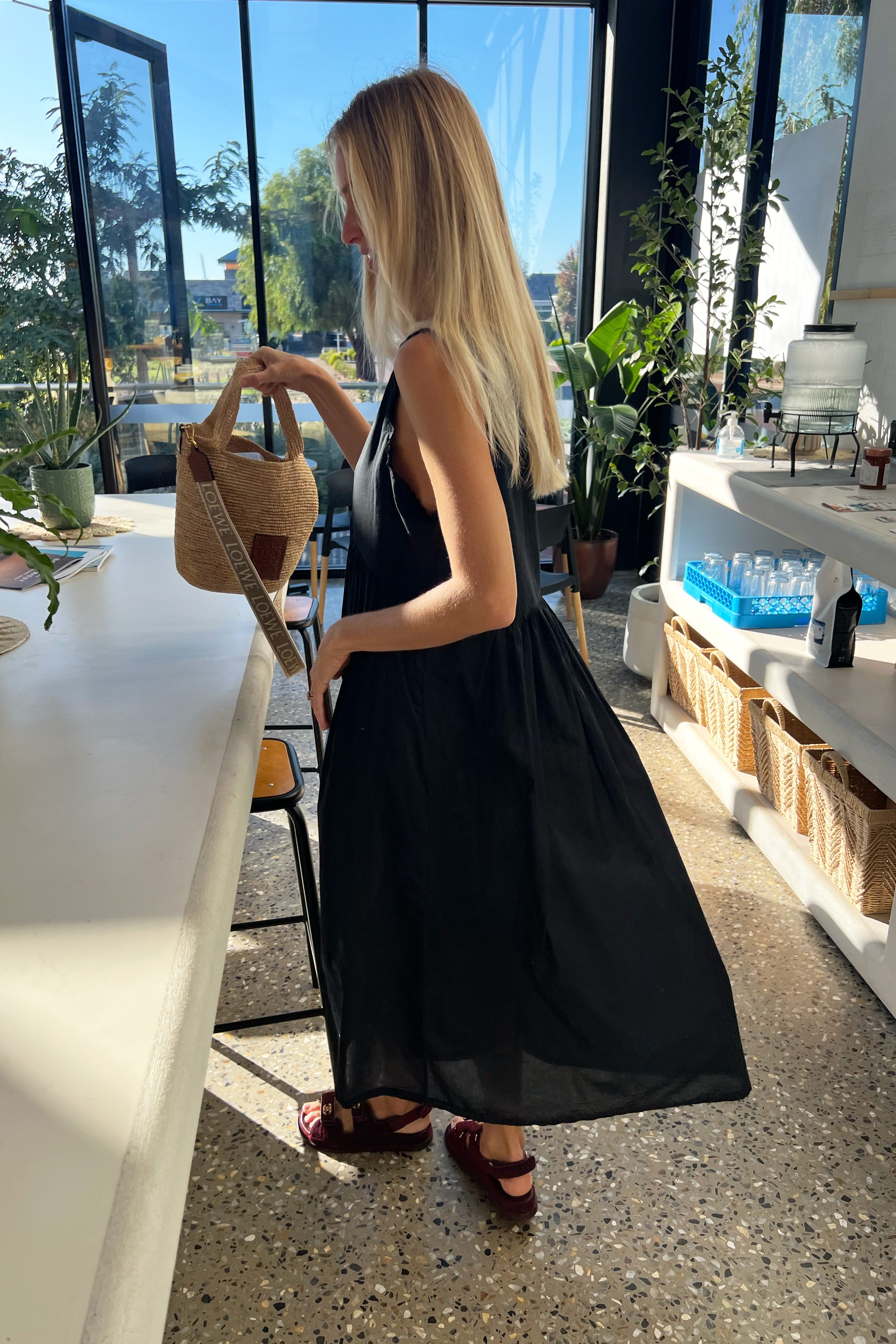 LANEWAY THE LABEL Vintage Cotton Gown in Noir